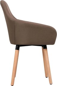 Jídelní židle 2 ks hnědé textil 283462