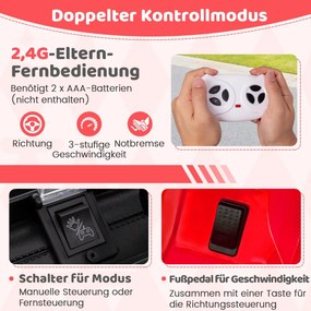 Costway Dětské elektrické auto s 2,4 G dálkovým ovládáním a USB a světlem