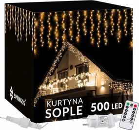 Sople 500 Led Venkovní Osvětlení 22,5 m Pilot Flash Girlanda Světelná Záclona