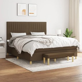 Box spring postel s matrací tmavě hnědá 160x200 cm textil 3137328