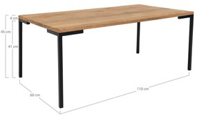 Konferenční stolek Lagarte z dubového dřeva přírodní/černá, 110x60 cm
