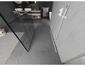 Mexen Kioto, sprchová zástěna Walk-In 160 x 200 cm, 8mm sklo černý vzor, ​​bílý profil, 800-160-002-20-77
