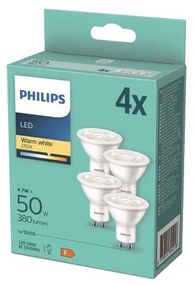 Philips | SADA 4x LED Žárovka Philips GU10/4,7W/230V 2700K | P5079