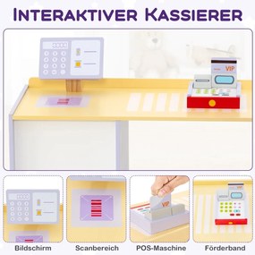 Costway Dětský obchod dřevěný obchod s bočním pultem – 89 × 57 × 80 cm