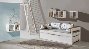 Jednolůžková postel s úložným prostorem Bambi 2 - masiv Zvolte možnost matrace: S matrací, Barevné provedení: Přírodní