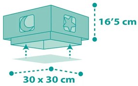 Dalber 63236H - Dětské stropní svítidlo MOONLIGHT 2xE27/60W/230V zelená