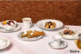 Bílý/modrý porcelánový šálek na espresso 110 ml Retro – BonBistro