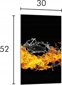 Skleněná Krájecí Deska 30x52 Oheň