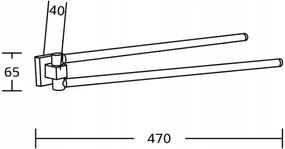 Nástěnný věšák na ručníky MAXMAX MEXEN RUFO - 2 ramenný - černý matný, 7050925-70