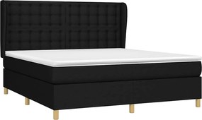 Box spring postel s matrací černá 180x200 cm textil 3128863