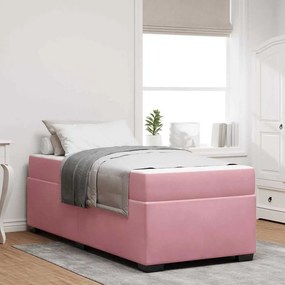 Rám postele s matrací Růžová 90 x 200 cm textil 3399271