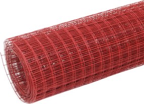 Pletivo ke kurníku ocel PVC vrstva 25 x 0,5 m červené 143675