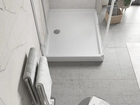 Mexen Flow+ obdélníkový sprchový kout 100 x 70 cm, bílý lesk - 46R107010H
