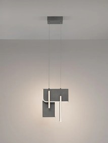 Světle šedé kovové LED stmívatelné závěsné svítidlo Totem – Nova Luce