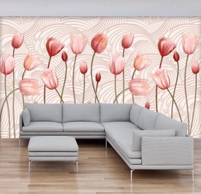 Fototapeta - Růžové tulipány (245x170 cm)