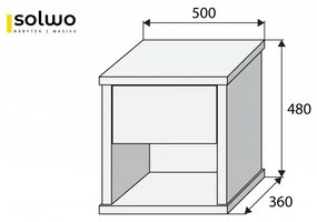 Solwo Design Noční stolek UNO Dřevo a odstín oleje: BUK Cink - Olejování přírodní