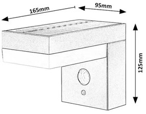 Rabalux 77009 - LED Solární svítidlo se senzorem ZREBAR LED/6W/3,7V IP44