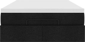 Osmanský rám postele s matrací černá 120x200cm textil 3311101