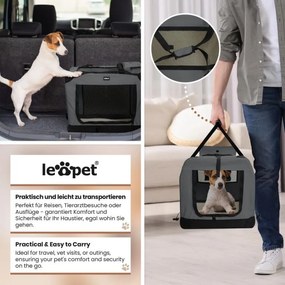 Leopet Přepravní box pro psy M, 60 x 42 x 42 cm, antracit