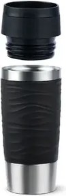 Emsa Travel Mug Waves 0,36 l černá / Termohrnek / nerezová ocel / sili