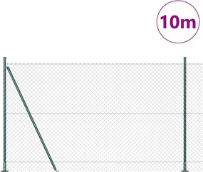 Zábradlí s betonovým základem 10 x 1,4 m Ocel potažená PVC 3351231