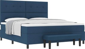 Postel s boxspringem s čelo Modrá 180 x 200 cm textil 3344092