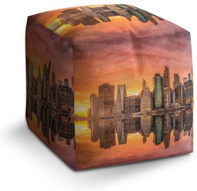 Sablio Taburet Cube New York Západ slunce: 40x40x40 cm