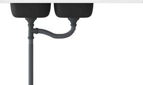 Kuchyňský dvojitý dřez stříbrný 1 200x500x155 mm nerezová ocel 147238
