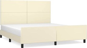 Rám postele s čelem krémový 160x200 cm umělá kůže 3125459