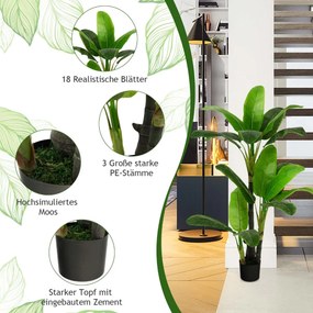 Costway 150 cm vysoký umělý banánovník tropická palma, zelený