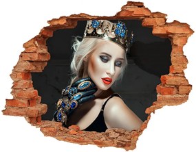 Wallmuralia Nálepka 3D díra na zeď Žena v koruně 90x70 cm