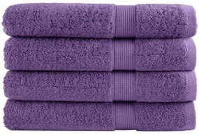 Premium ručníky SOLUND 4 ks fialové 100 x 200 cm 600 g/m² 137366