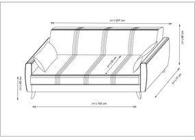 Třímístná rozkládací pohovka KORFU béžová