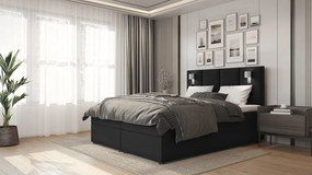 SFAB Kontinentální čalouněná postel PARMA (140x200 cm) Barva látky: Černá (Inari 100)