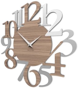 Designové hodiny 10-020n CalleaDesign Russel 45cm (více dekorů dýhy) Dýha tmavý dub - 83