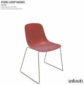 Židle Pure Loop Mono Sled Barva kovové konstrukce: Embossed sand S514, Barva sedáku a opěradla z recyklovaného plastu: Marsala IP7608U