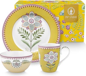 Pip Studio Lily &amp; Lotus snídaňová sada, žlutý (Porcelánová snídaňová sada)