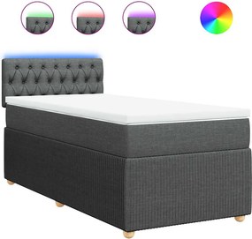Box spring postel s matrací tmavě šedá 90x200 cm textil 3289647