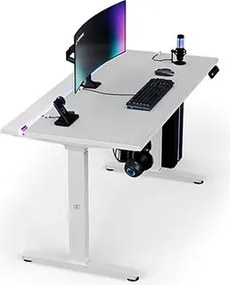 ULTRADESK Vortex bílá / Herní stůl / 140,5 x 70 cm / 72-122 cm / nasta