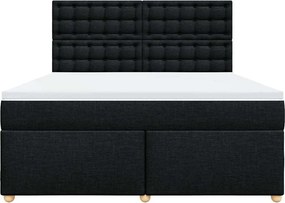 Box spring postel s matrací černá 180x200 cm textil 3293675