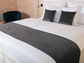 Biante Sametový přehoz/běhoun na postel Velvet Premium SVP-017 Tmavě šedý 50x180 cm