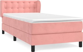 Box spring postel s matrací růžová 90x190 cm samet 3127708