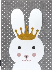 Detský kusový koberec Petit Bunny grey, 160x220, šedá, detská izba, Dywany Łuszczów