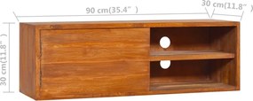 vidaXL Nástěnná TV skříňka 90 x 30 x 30 cm masivní teakové dřevo [289084]