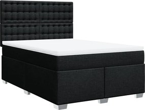 Box spring postel s matrací černá 140x200 cm textil 3292827