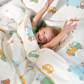 Goldea dětské bavlněné povlečení - svět autíček 140 x 200 a 70 x 90 cm