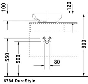 Duravit DuraStyle - Umyvadlová mísa, 43x43 cm, bílá 0349430000