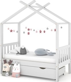 vidaXL Rám dětské postele se zásuvkou masivní borovice 70x140 cm [322145] Barva: Bílá