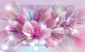 Postershop Obraz na plátně: Růžová květinová abstrakce (2)  - 75x100 cm