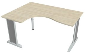 Stůl ergo oblouk pravý 160×120/80 cm - Hobis Flex FE 2005 P Dekor stolové desky: akát, Barva nohou: Stříbrná